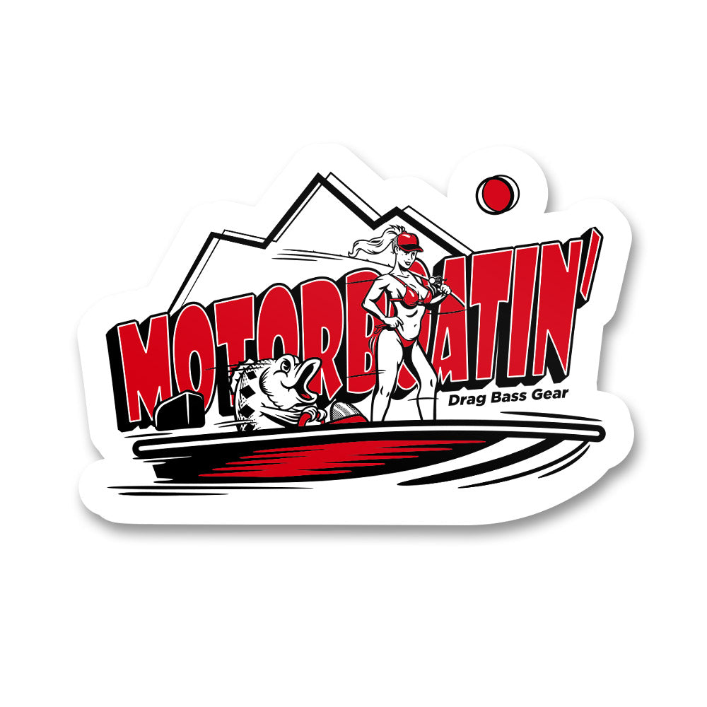 Drag Bass Gear Motorboatin' Sticker - 5" X 3.5"
